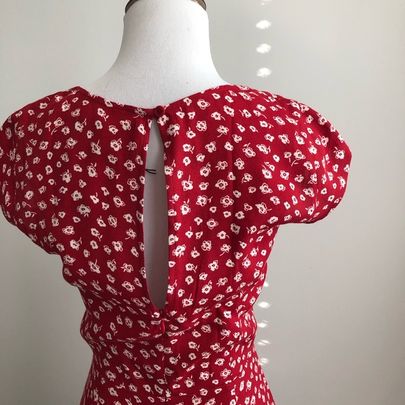Reformation | Dresses | Reformation Cheri Red Floral Mini Dress | Poshmark